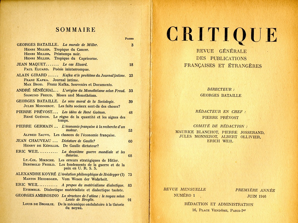 Institut Mémoires de l’édition contemporaine | La revue Critique mise à ...